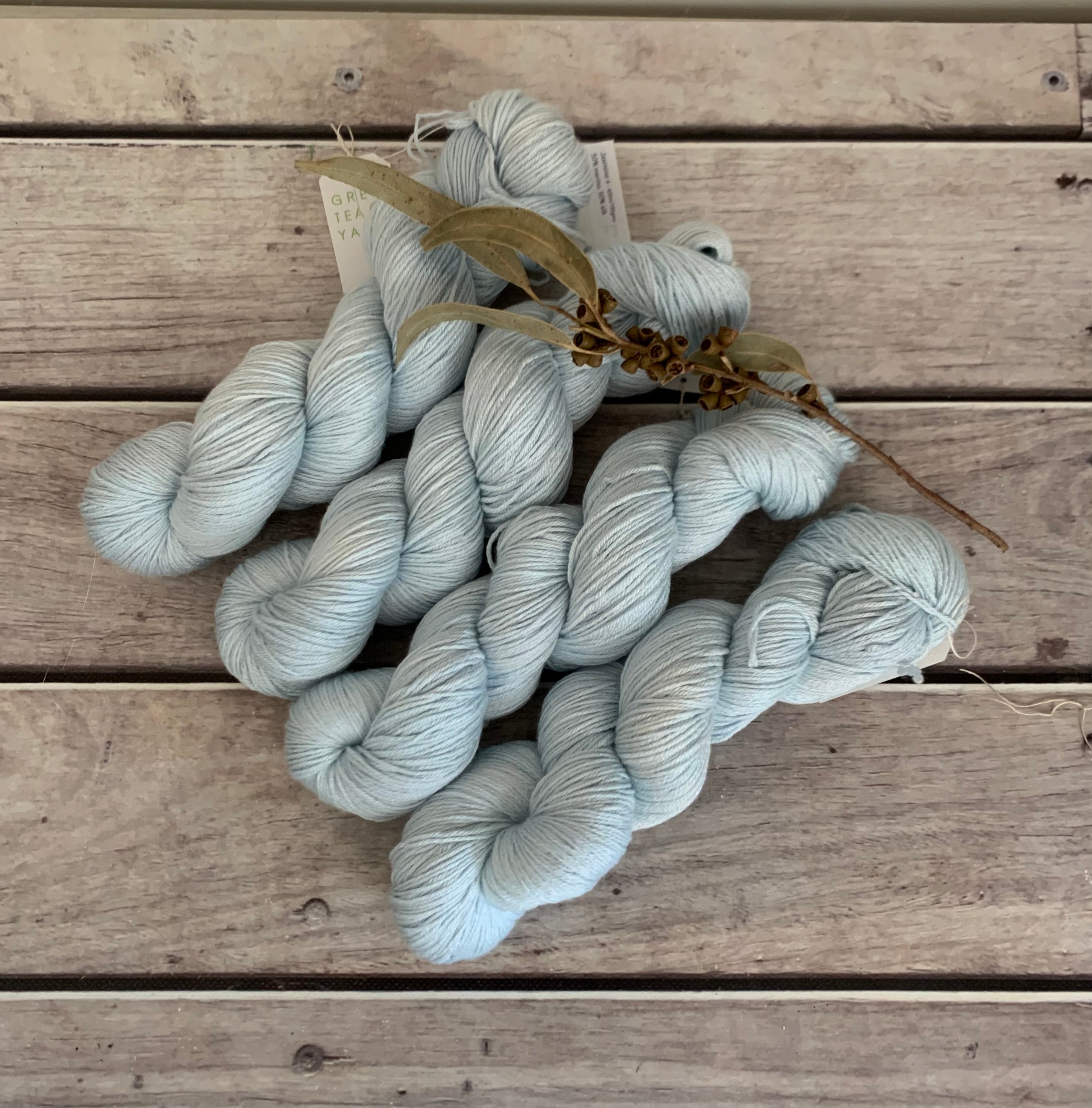 Ice Blue - 4ply/fingering - silk and merino yarn - Jasmine 4 – Green ...