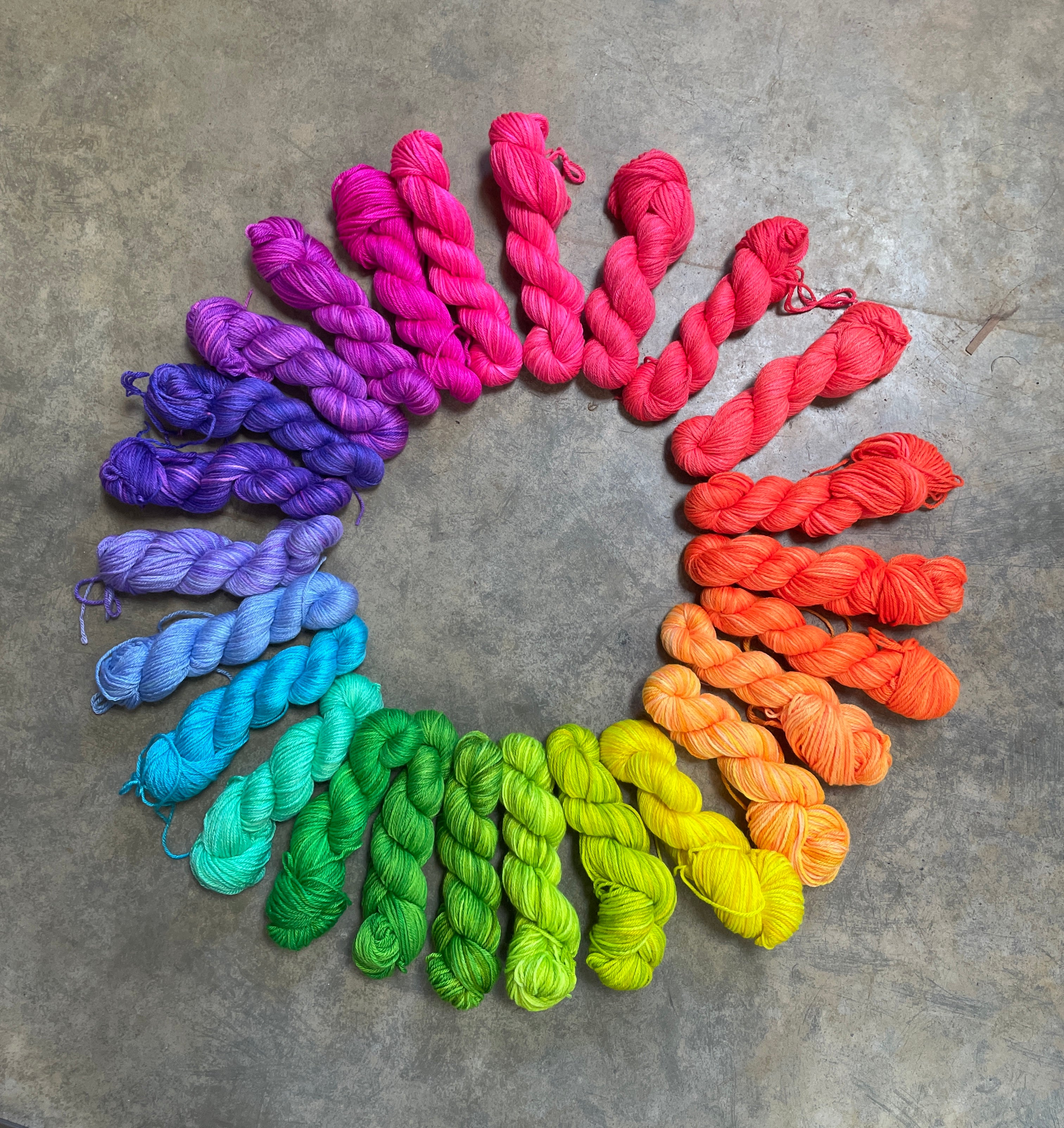 A Neon Rainbow - End of Year Kit 2025 – Green Tea Yarns